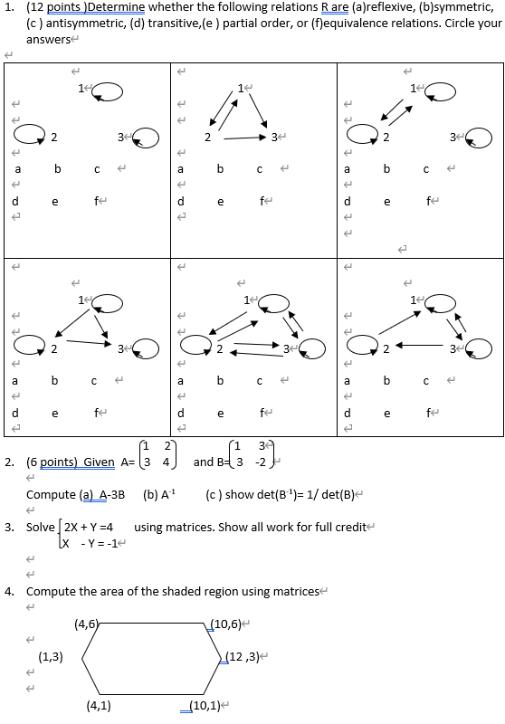 Solved 1. (12 points)Determine whether the following | Chegg.com