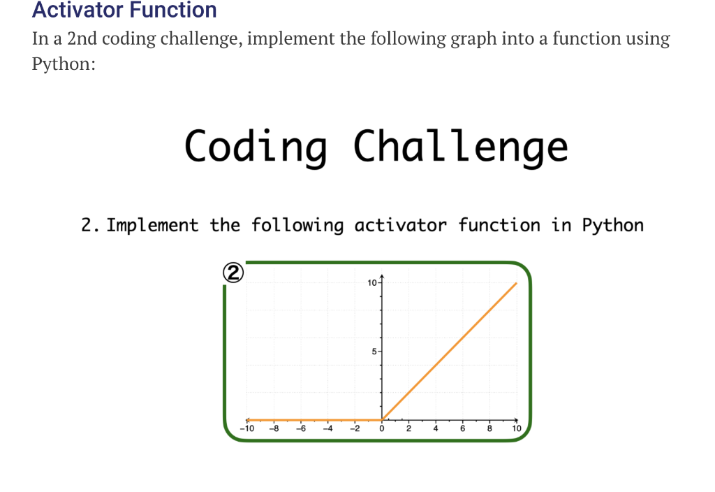 Solved Activator Function In a 2nd coding challenge, | Chegg.com