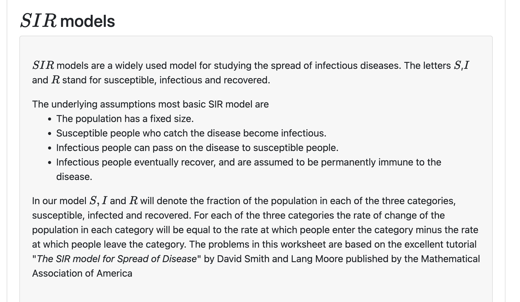 Solved SIR models SIR models are a widely used model for | Chegg.com