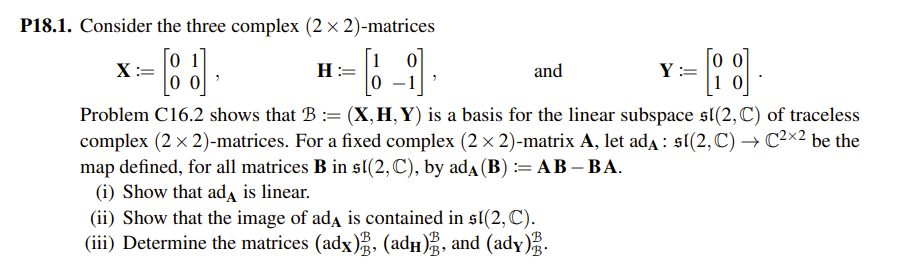 Solved () [ro] P18.1. Consider the three complex (2 x | Chegg.com