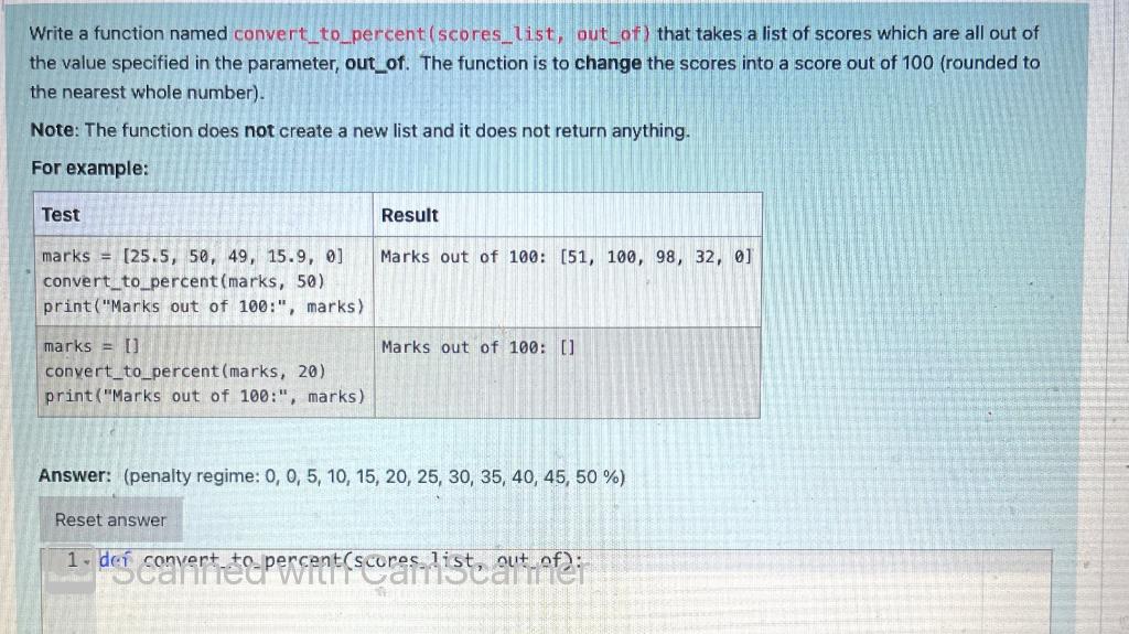 Solved Write a function named convert_to_percent | Chegg.com