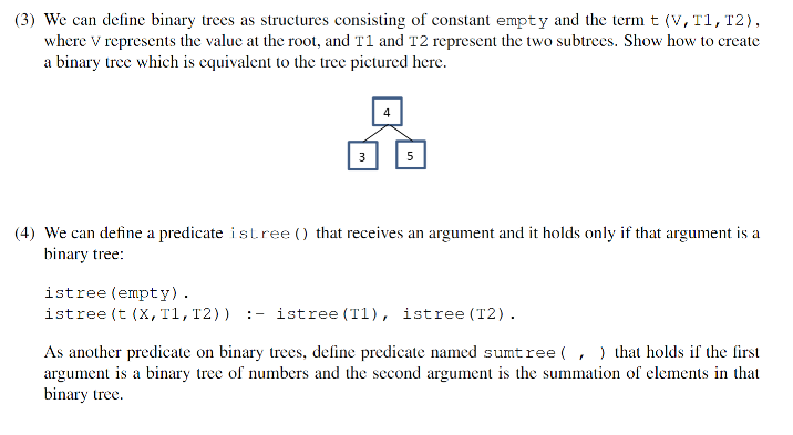 Solved (3) We can define binary trees as structures | Chegg.com