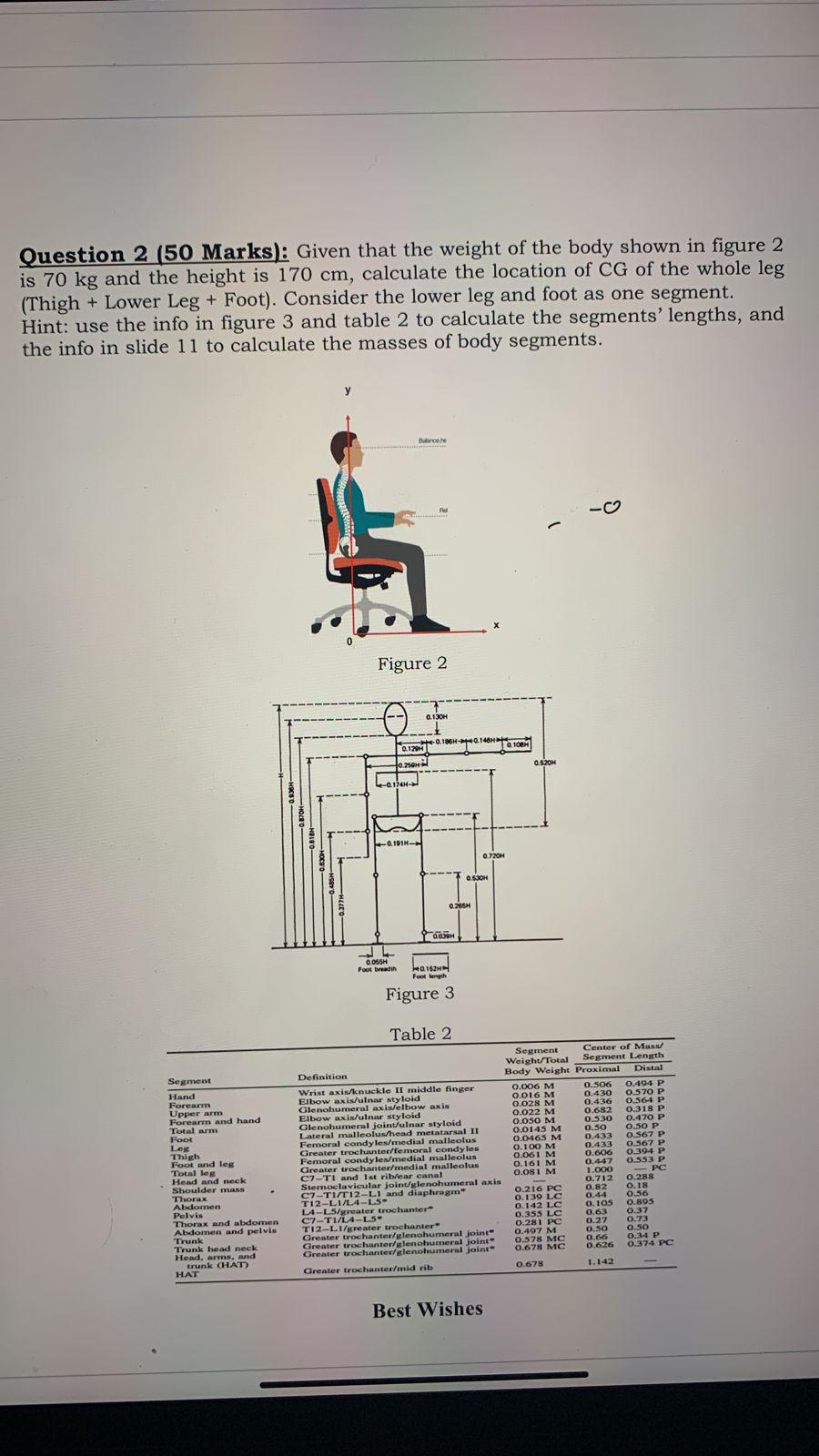 How can I find the C.G of leg and feet? Using the | Chegg.com