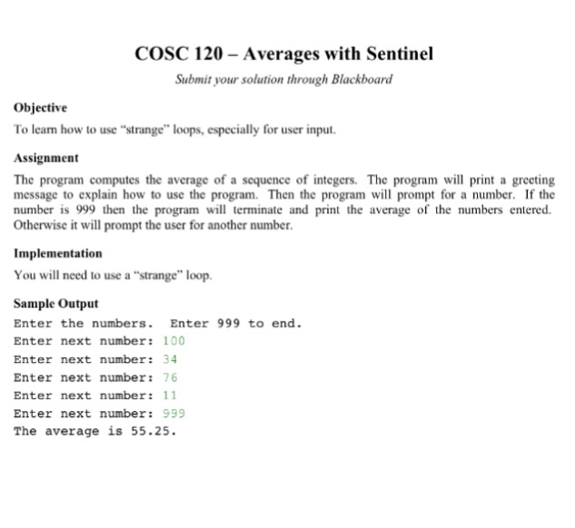 Solved To learn how to use "strange" loops, especially for | Chegg.com