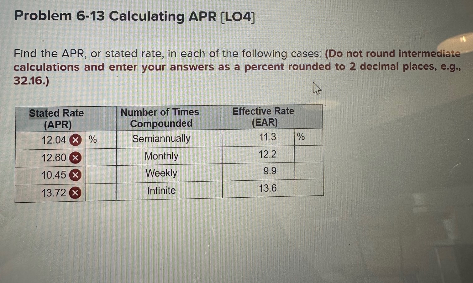 Solved Find the APR, or stated rate, in each of the | Chegg.com