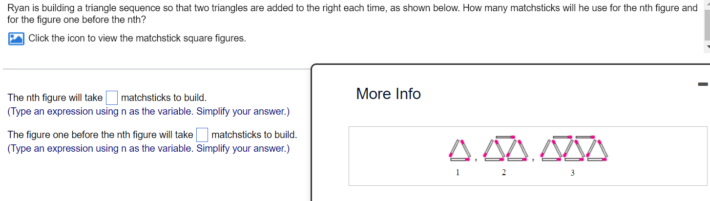 Solved Ryan is building a triangle sequence so that two | Chegg.com