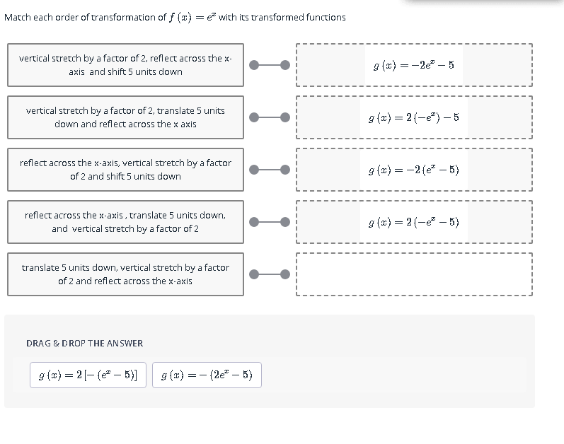 Solved Match each order of transformation of f(x) = c with | Chegg.com