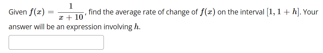 Solved Given f(x)=x+101, find the average rate of change of | Chegg.com