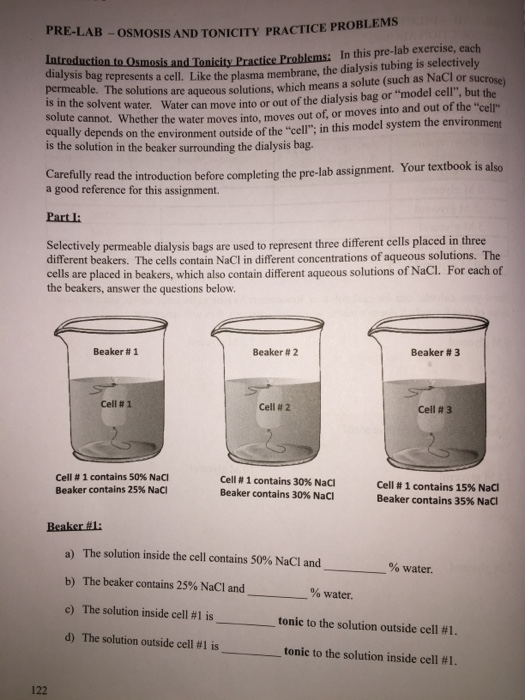 Solved: Beaker #1 A) The Solution Inside The Cell Contains... | Chegg.com