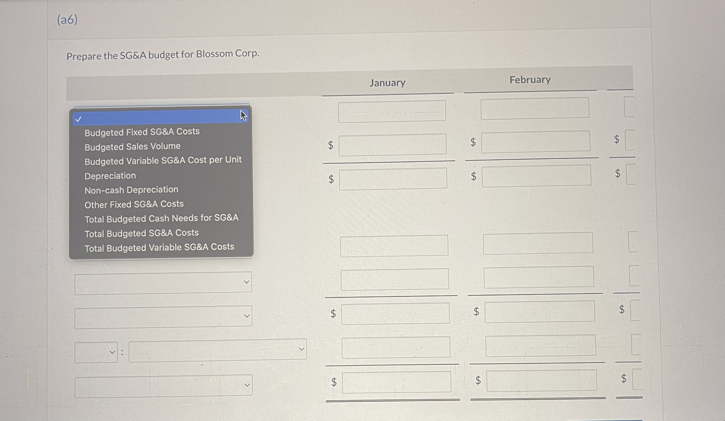 Prepare the schedule of COGS for Blossom's first | Chegg.com