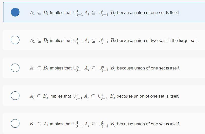 Solved Let P(n) be the statement :If A1, A2, ...,Anand B1, | Chegg.com