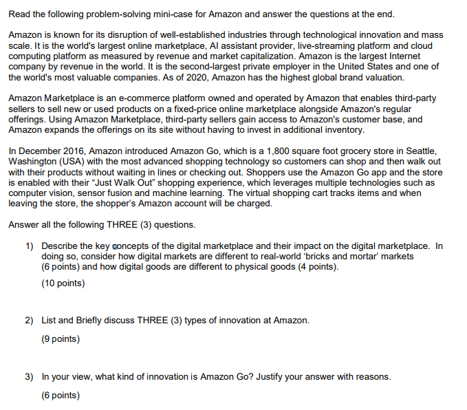 Solved Read the following problem-solving mini-case for | Chegg.com