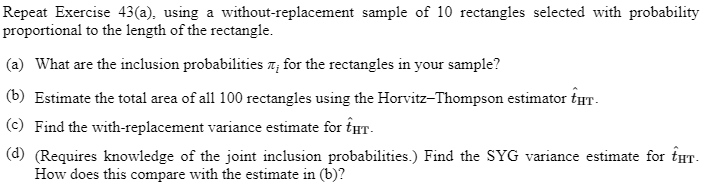 Solved Repeat Exercise 43(a), using a without-replacement | Chegg.com