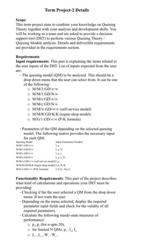 Term Project-2 Details Scope: This term project aims | Chegg.com