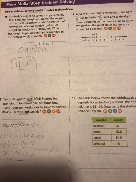 Solved More Multi Step Problem Solving Use A Problem Solving 6704