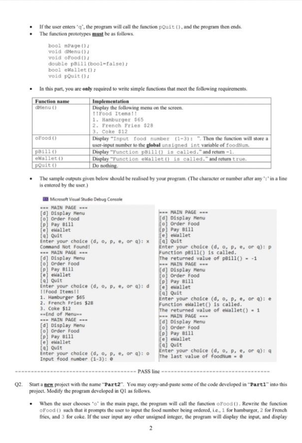 B. The Programming Task By using C++ and the Visual | Chegg.com