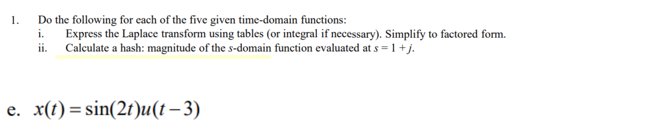 Solved 1. Do the following for each of the five given | Chegg.com