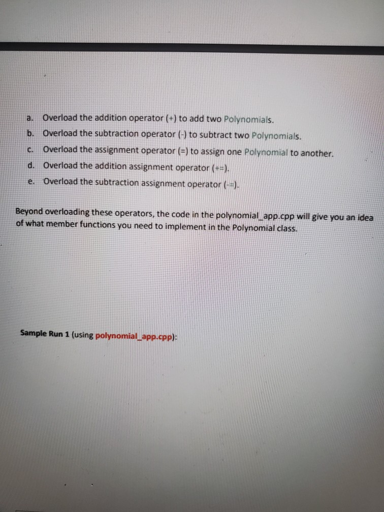 Solved #include #include "Polynomial.h" using namespace | Chegg.com