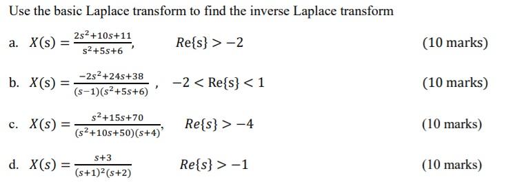 Solved Use the basic Laplace transform to find the inverse | Chegg.com