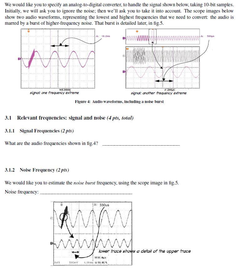 Solved We would like you to specify an analog-to-digital | Chegg.com
