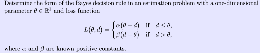 Solved Determine the form of the Bayes decision rule in an | Chegg.com