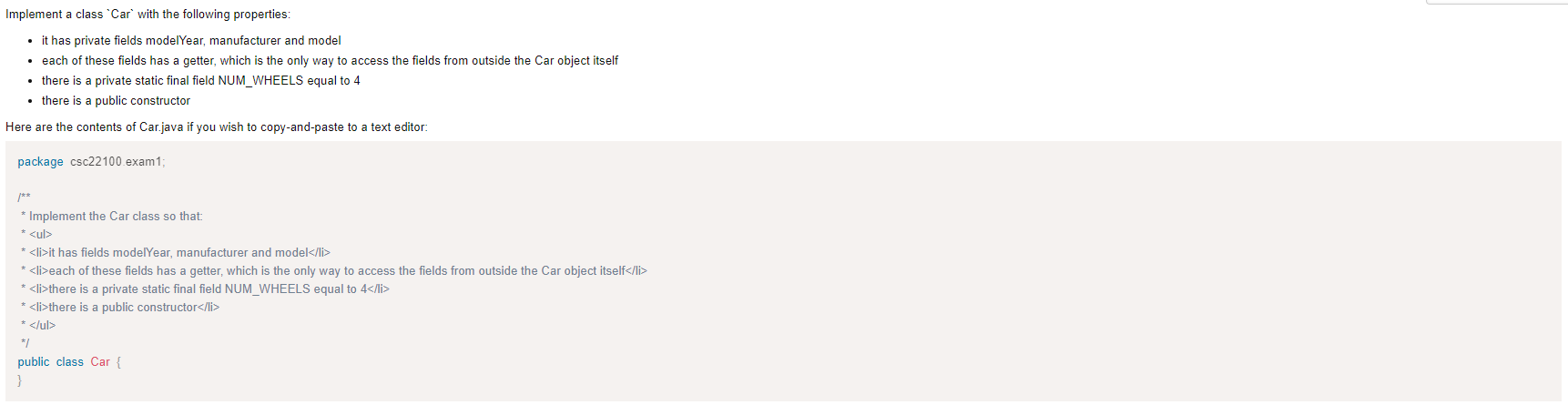 Solved Implement a class 'Car with the following properties: | Chegg.com