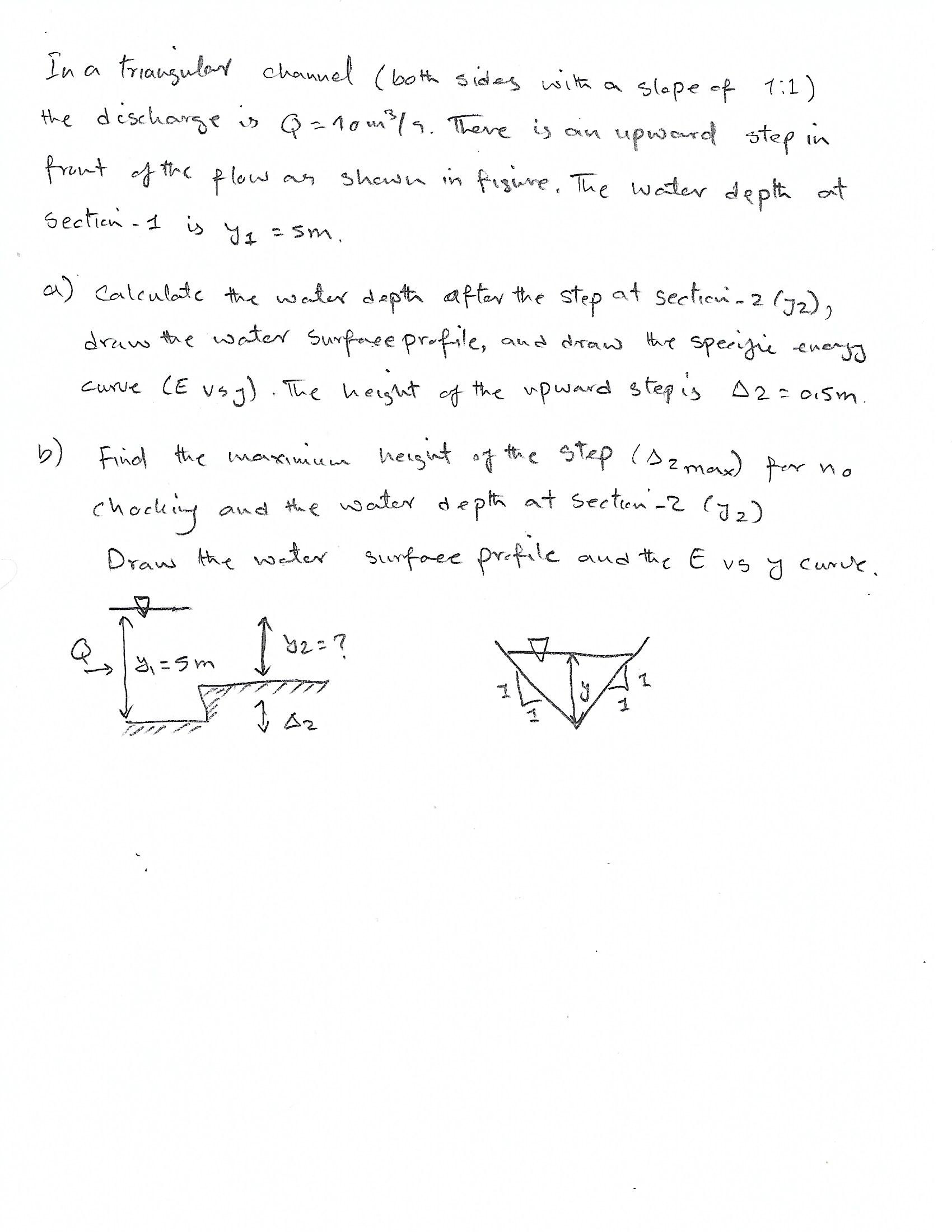 Solved In a triangular channel (both sides with a slope of | Chegg.com