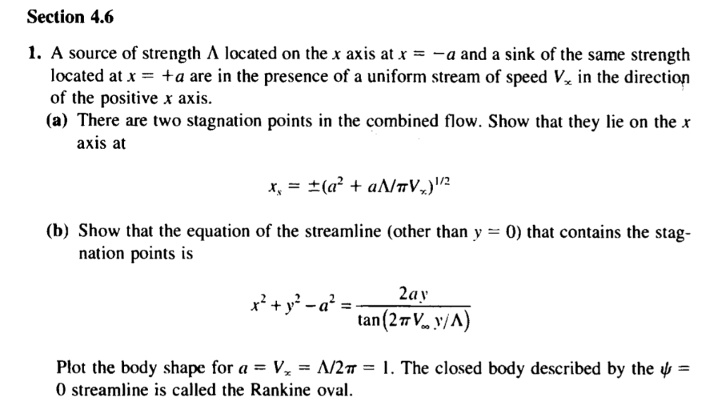Solved Section 4.6 1. A source of strength located on the x | Chegg.com