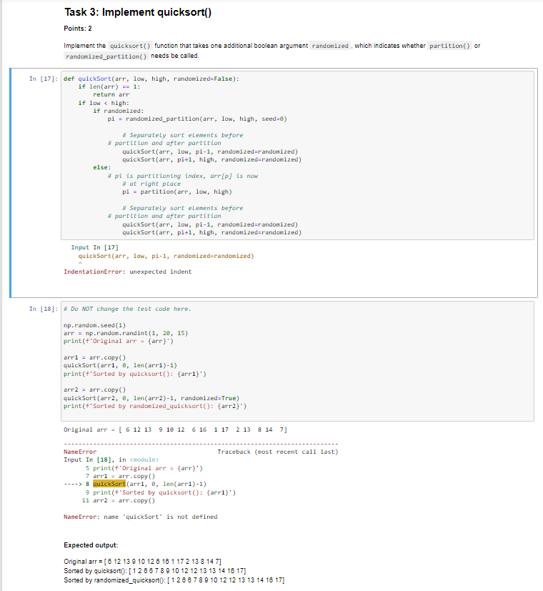 Solved Task 3: Implement quicksort() Points: 2 Implement the | Chegg.com Solved Task 3: Implement quicksort() Points: 2 Implement the | Chegg.com