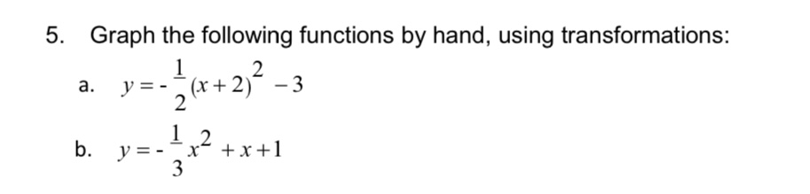 Solved 5. Graph the following functions by hand, using | Chegg.com