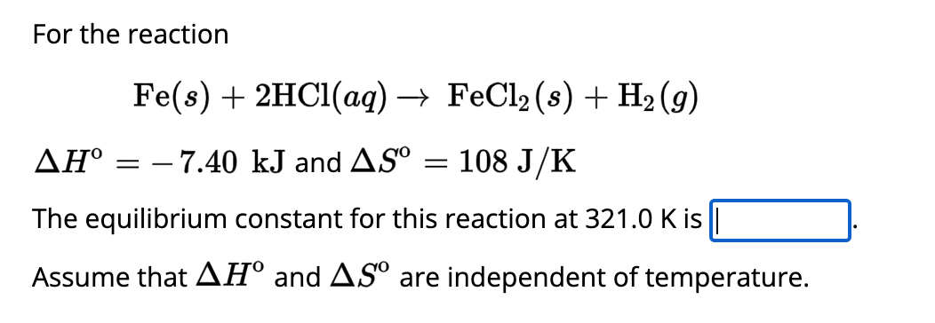 Solved For the reaction | Chegg.com