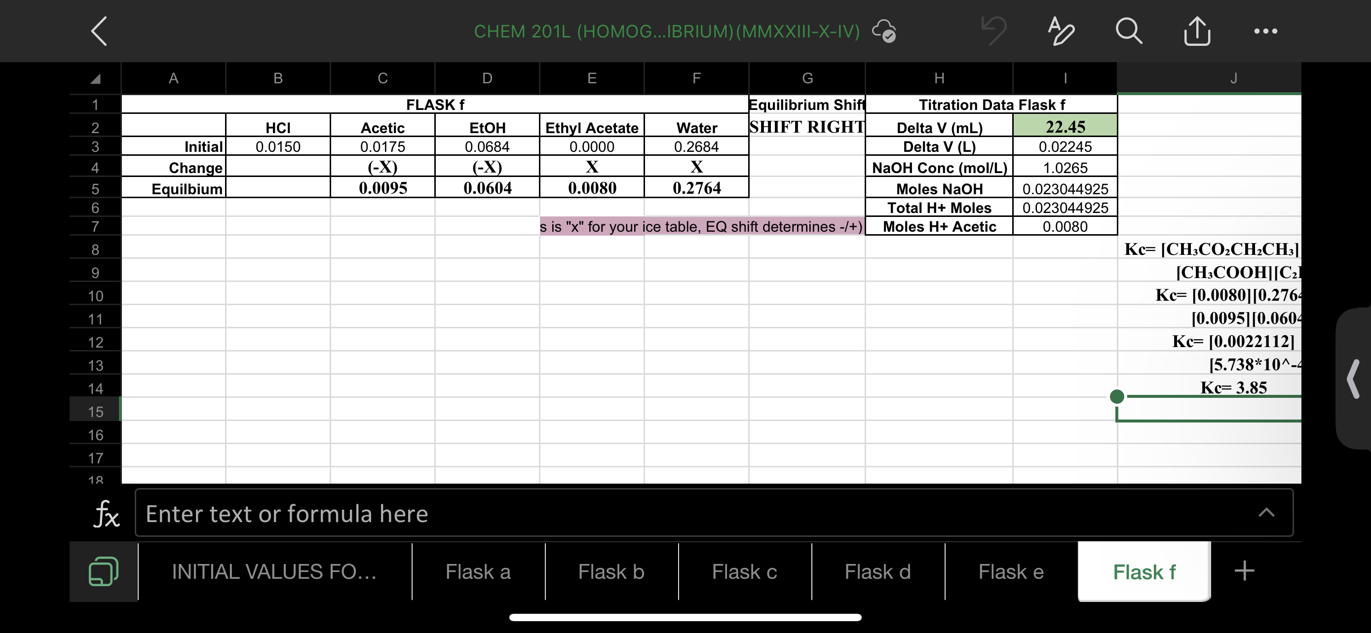 Solved CHEM 201L (HOMOG...IBRIUM) (MMXXIII-X-IV) ఠCHEM 201L | Chegg.com