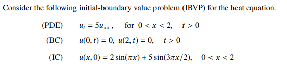Solved Consider the following initial-boundary value problem | Chegg.com