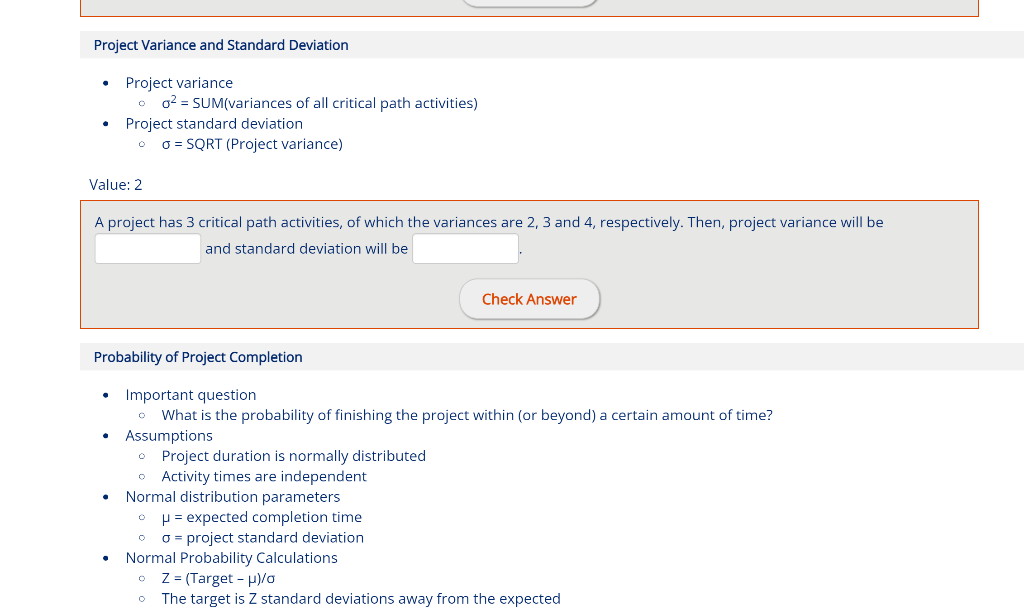 Solved Project Variance and Standard Deviation Project | Chegg.com