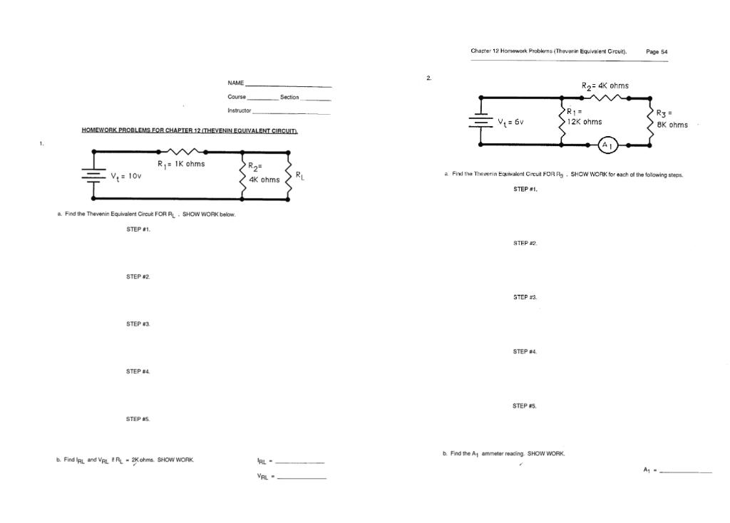 Solved Chapter 12 Homework Problems Thevenin Equivalent 0912