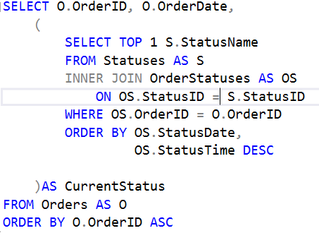 Solved Show the OrderID, OrderDate and the current status of | Chegg.com
