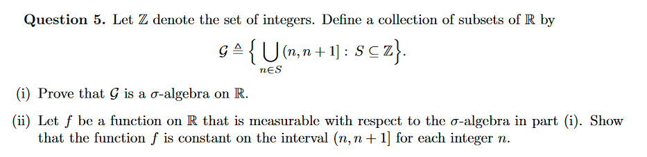 Solved Question 5. Let Z denote the set of integers. Define | Chegg.com