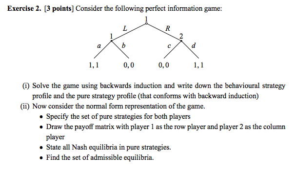 Solved Exercise 2. [3 points] Consider the following perfect | Chegg.com