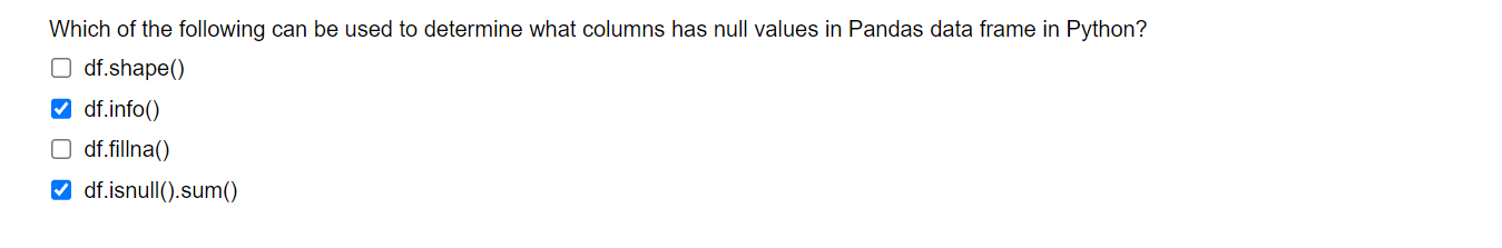 Solved python: Which of the following can be used to | Chegg.com