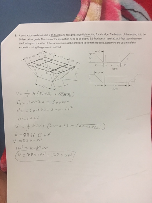 Solved Determine the excavation volume for problem 3 using | Chegg.com