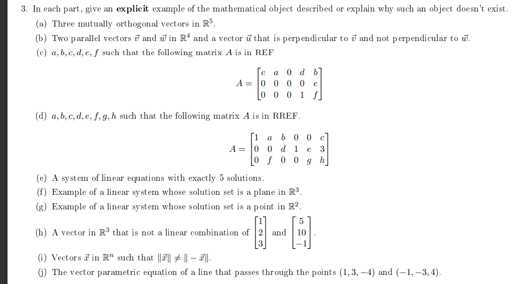 Solved 3. In each part, give an explicit example of the | Chegg.com