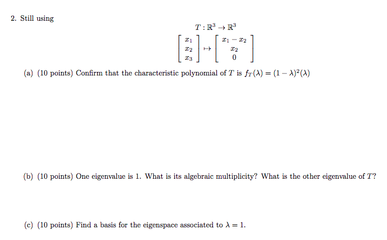 Solved 1. (10 points) Consider the following Linear | Chegg.com