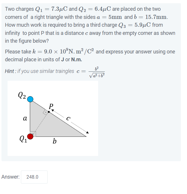 Solved Two charges Q1=7.3μC and Q2=6.4μC are placed on the | Chegg.com
