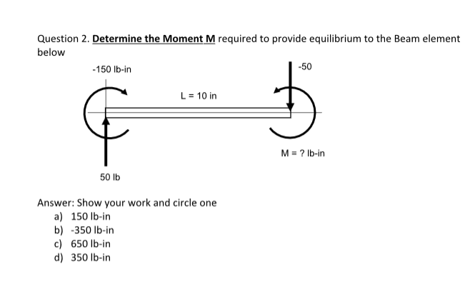 Solved Question 2. Determine the Moment M required to | Chegg.com