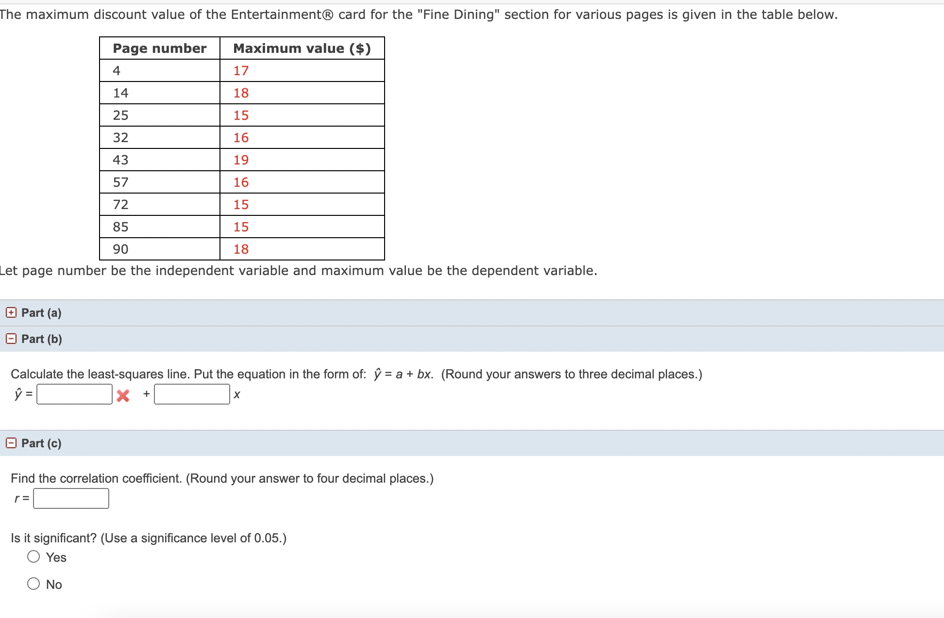 Solved Let page number be the independent variable and | Chegg.com