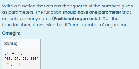 Solved Write a function that returns the squares of the | Chegg.com