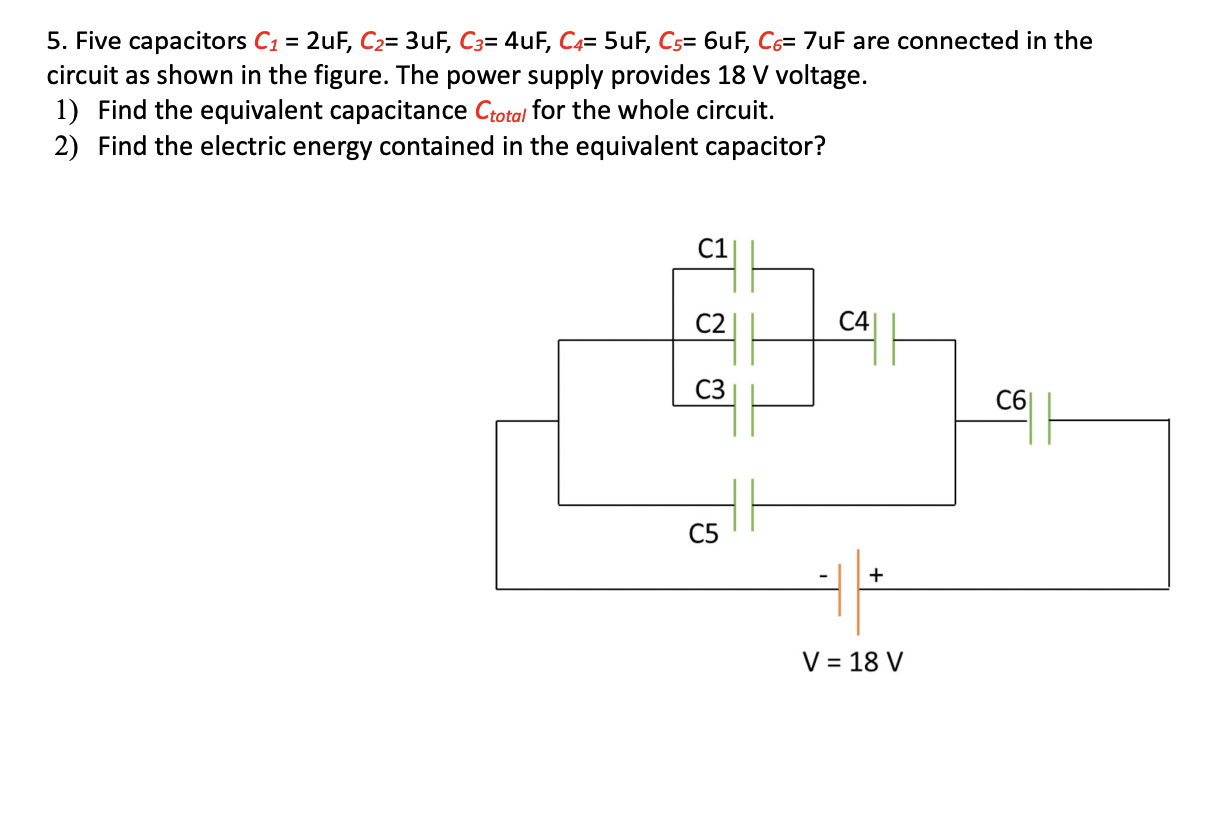 Solved 5. Five capacitors | Chegg.com