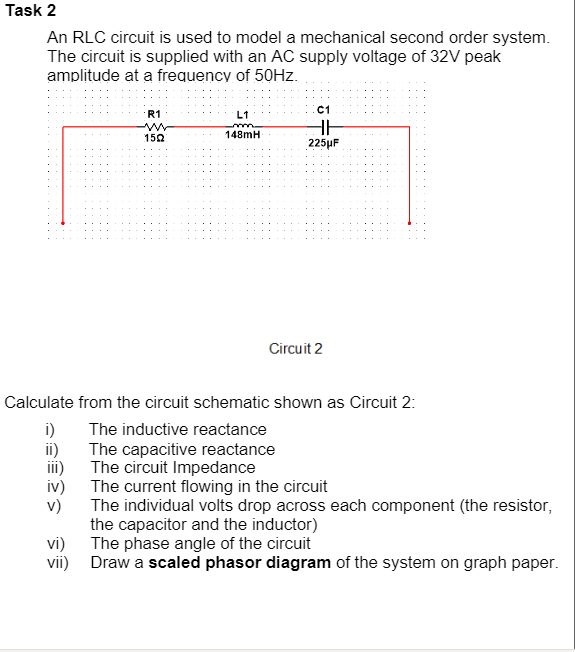 Solved An RLC circuit is used to model a mechanical second | Chegg.com