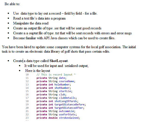 Solved Be able to: Use data type to lay out a record – field | Chegg.com