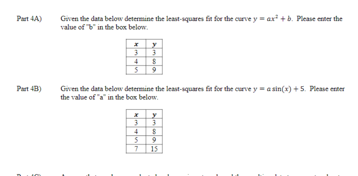 Solved Given the data below determine the least-squares fit | Chegg.com
